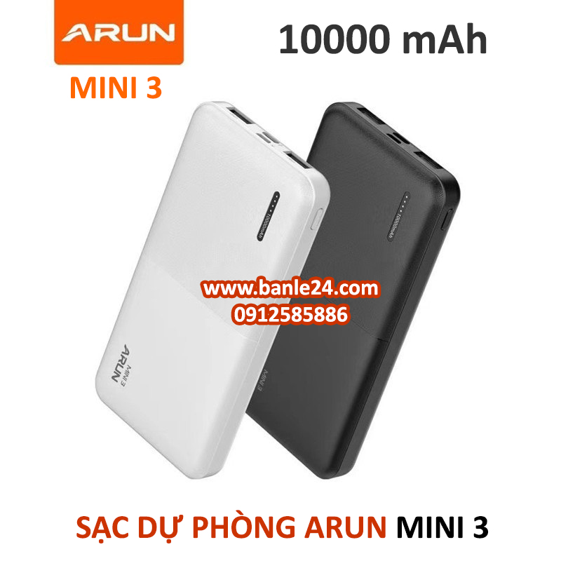 Pin sạc dự phòng Arun mini 3, dung lượng 10.000 mAh