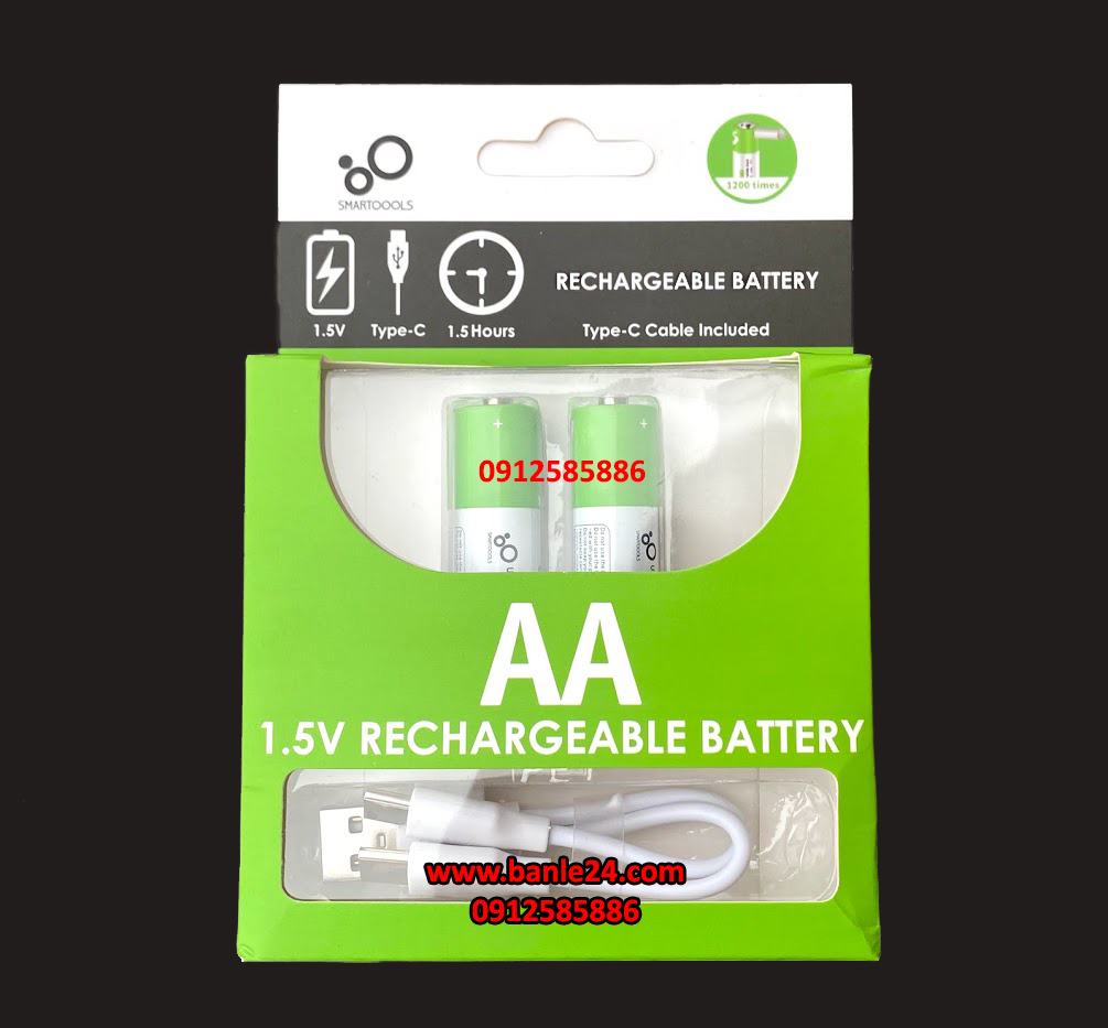 Pin đại sạc (pin D) 1,5v lithium 12000 Mwh giá 200k, tặng kèm cáp sạc